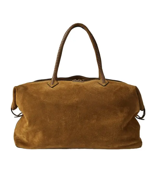 METIER Leather-trimmed Suede Tote