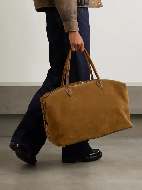 METIER Leather-trimmed Suede Tote