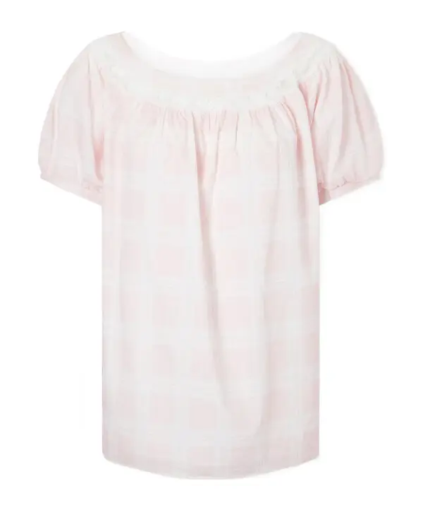 Posse Lace-trimmed Checked Cotton Blouse