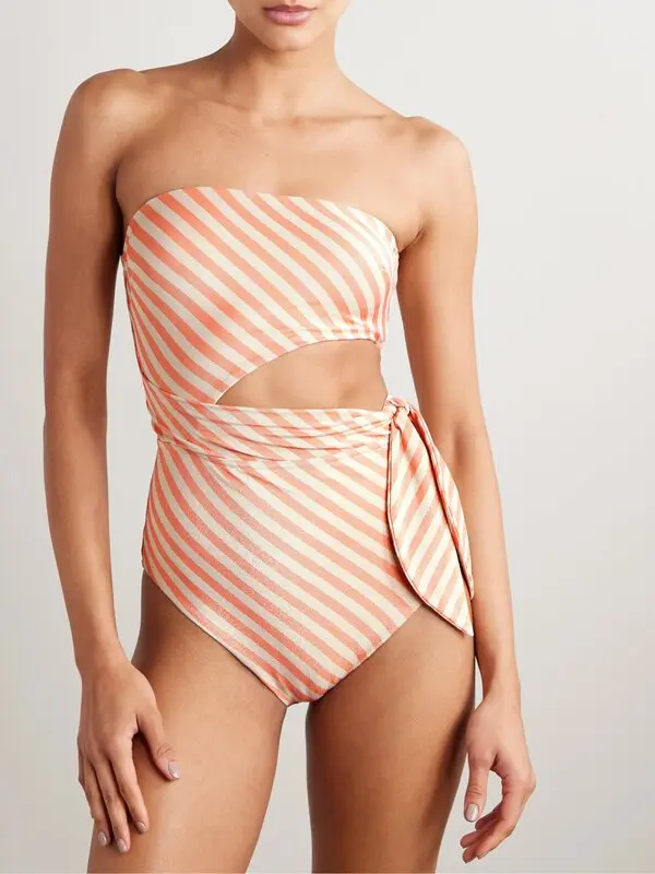 Zimmermann Shiny Striped Swimsuit