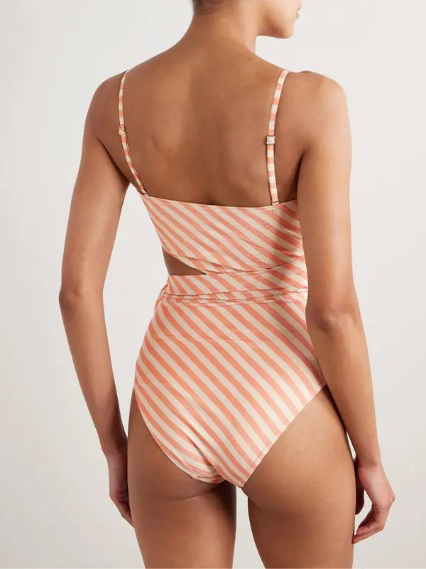 Zimmermann Shiny Striped Swimsuit