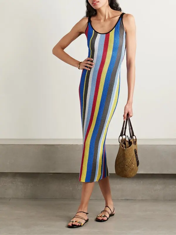 Staud Fresh Bright-colored Knit Dress