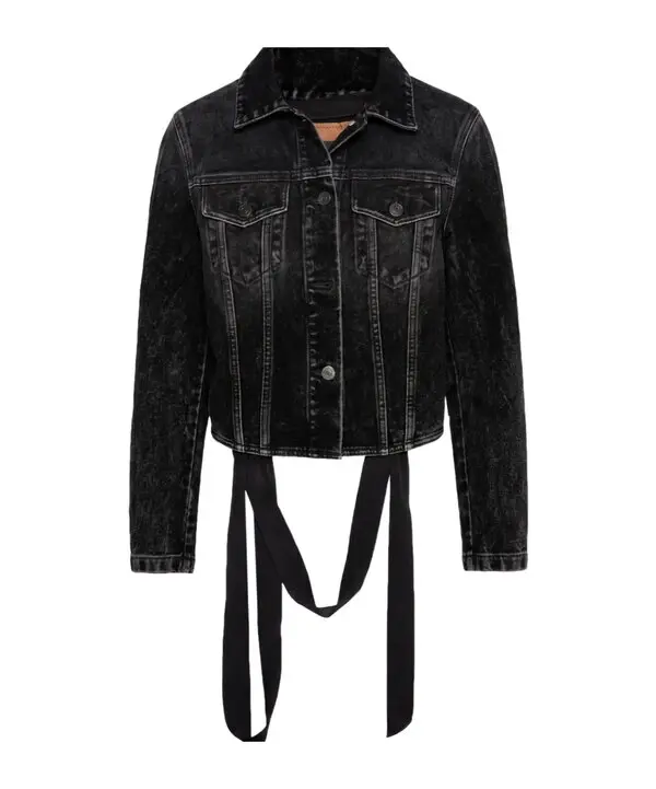 Balenciaga Velvet Denim Jacket - Black