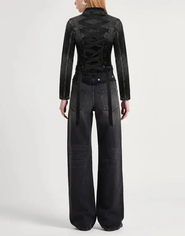 Balenciaga Velvet Denim Jacket - Black
