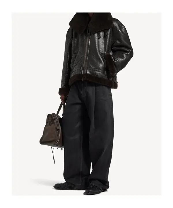 Balenciaga Oversized Shearling-collar Jacket
