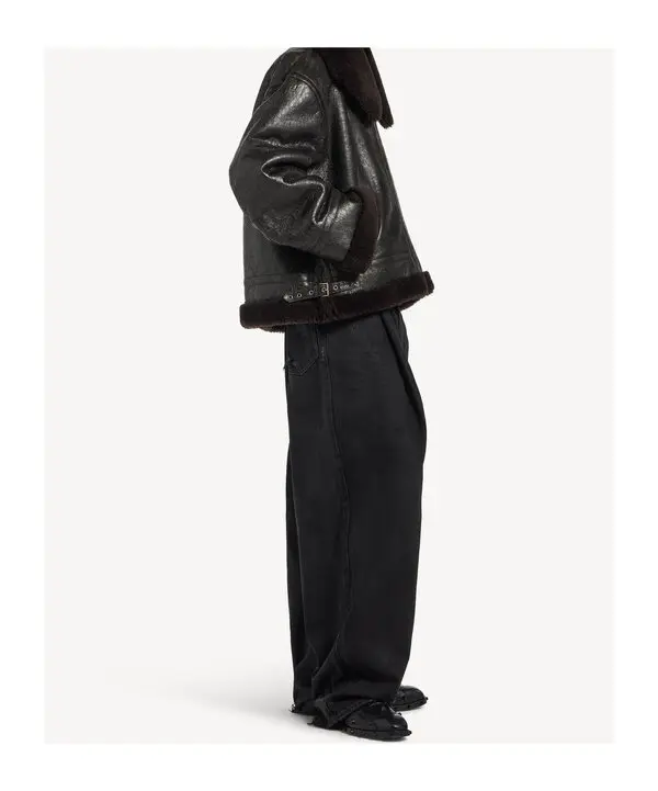 Balenciaga Oversized Shearling-collar Jacket