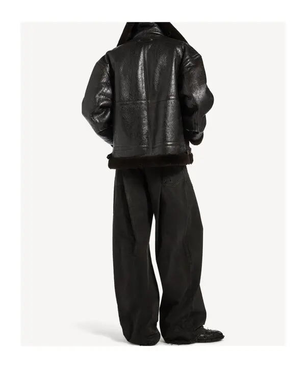 Balenciaga Oversized Shearling-collar Jacket