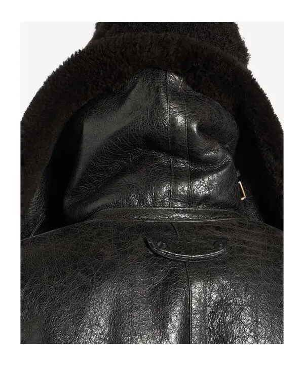 Balenciaga Oversized Shearling-collar Jacket