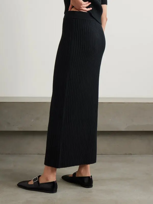 Arch4 Lisa Ribbed Cashmere Maxi Skirt
