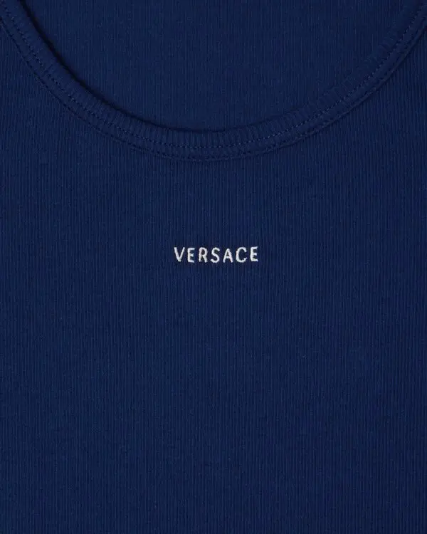 Versace Logo Ribbed Underwear Top