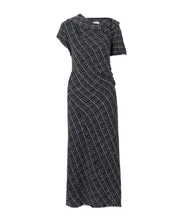 Erdem Cotton-blend Tweed Midi Dress - Black