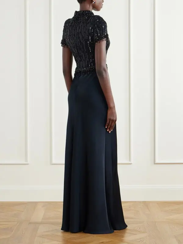 Jenny Packham Beaded Satin Gown
