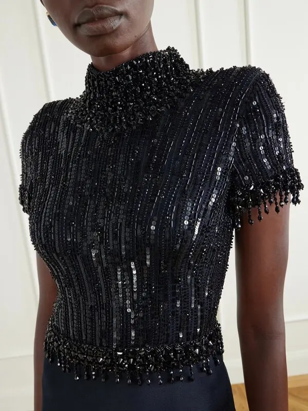 Jenny Packham Beaded Satin Gown