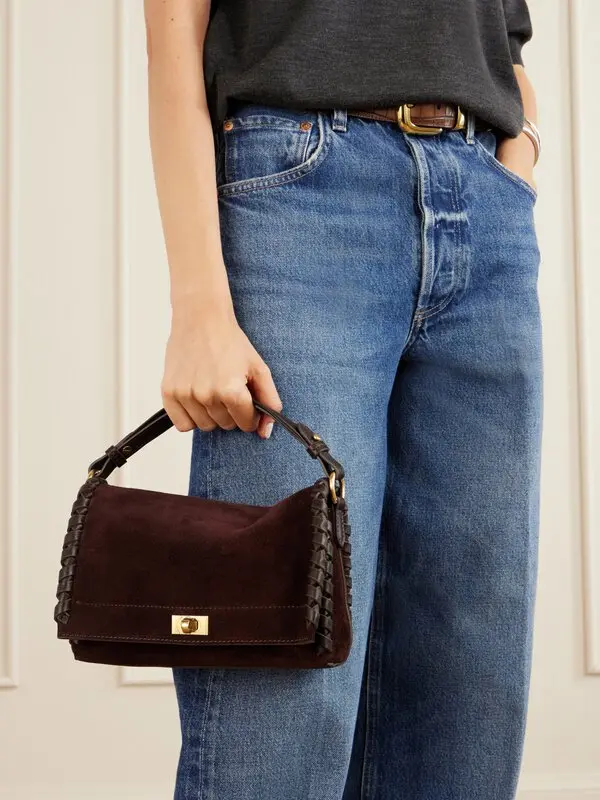 ANYA HINDMARCH Mortimer Suede Leather Bag