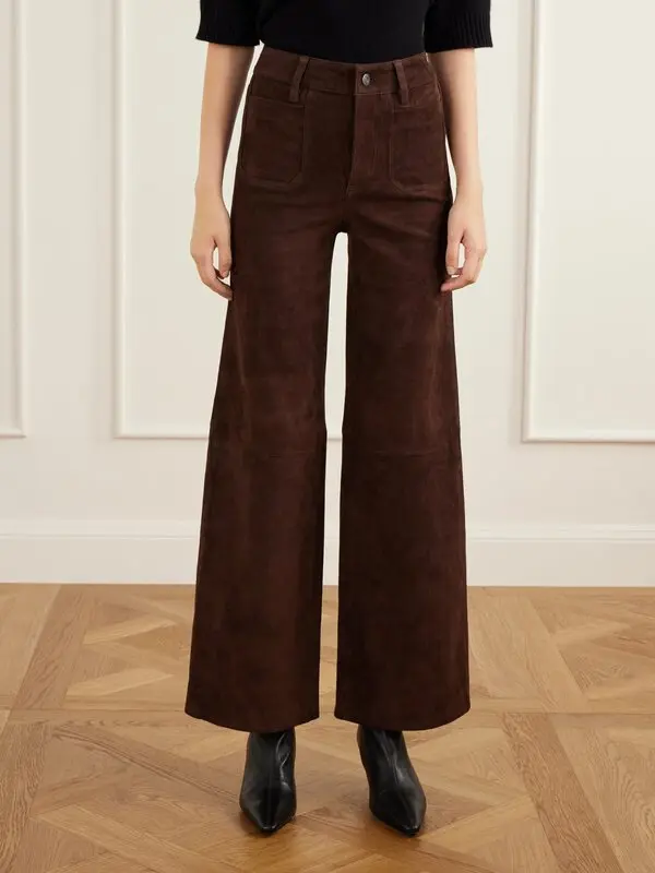 FRAME Suede Wide-leg Pants