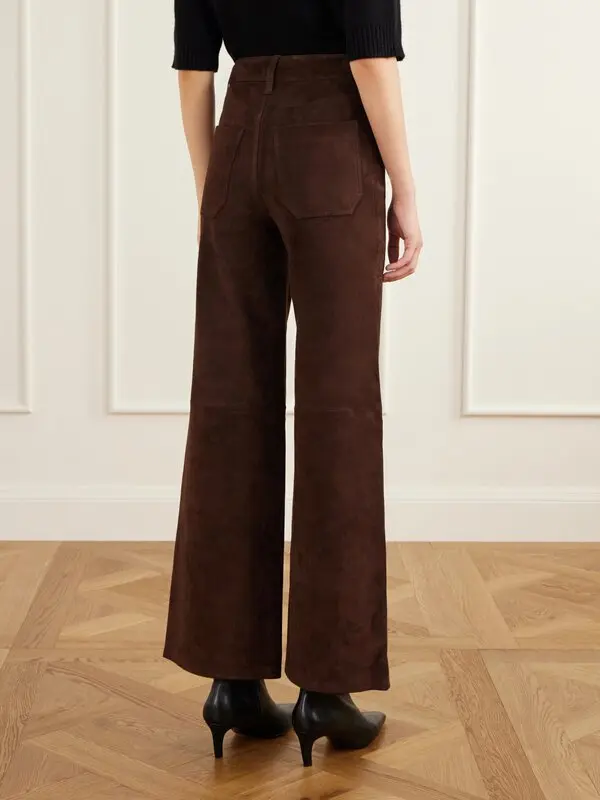 FRAME Suede Wide-leg Pants