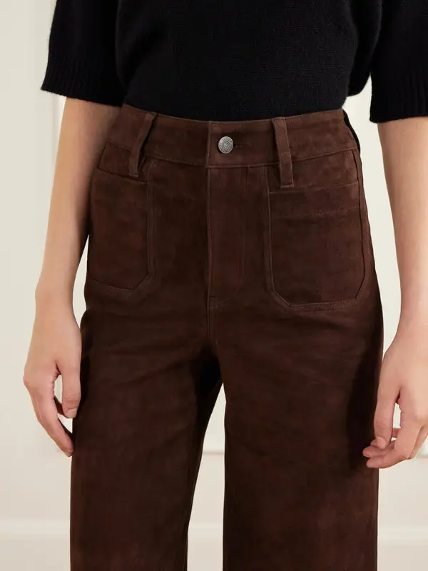 FRAME Suede Wide-leg Pants