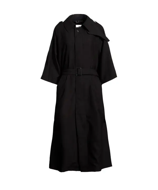 MAISON MARGIELA Solid-color Short-sleeve Wool Trench Coat