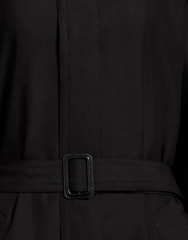 MAISON MARGIELA Solid-color Short-sleeve Wool Trench Coat
