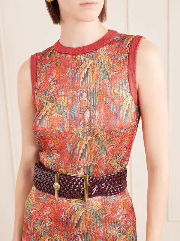 Etro Gold Logo Belt