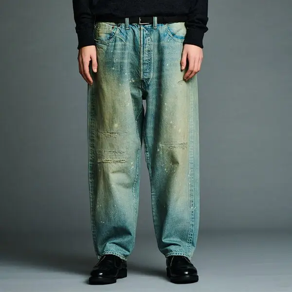 A.PRESSE 37 Washed Wide Denim Pants