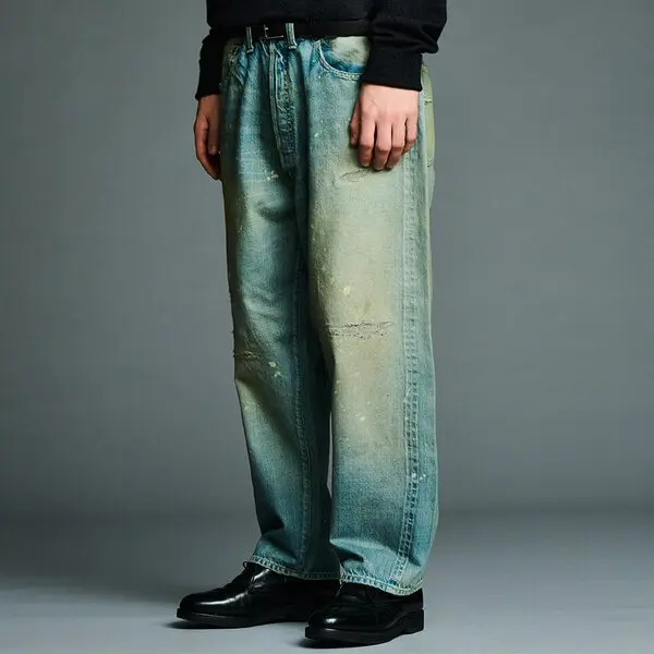 A.PRESSE 37 Washed Wide Denim Pants