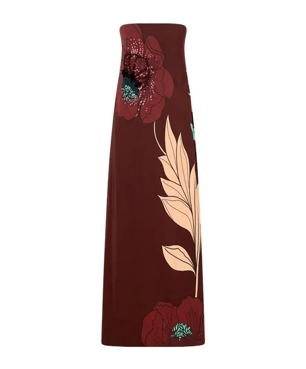 Johanna Ortiz Petals Strapless Maxi Dress