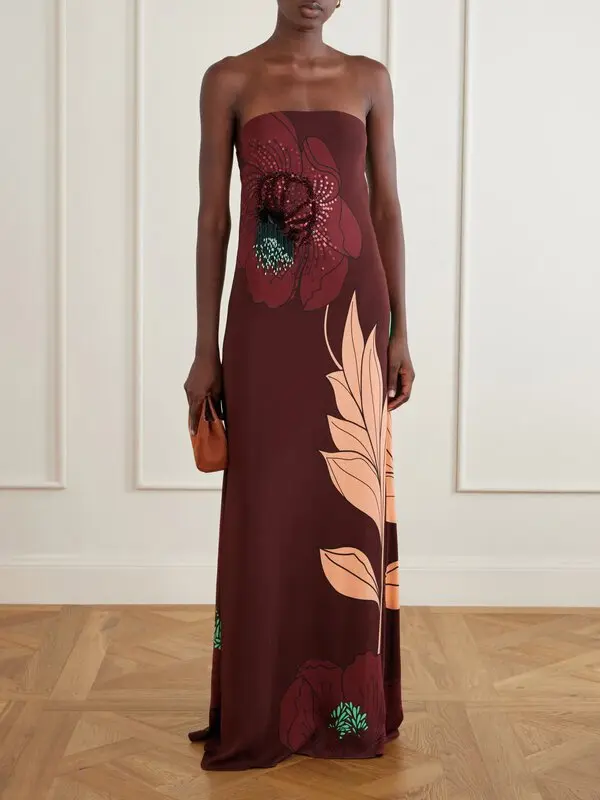 Johanna Ortiz Petals Strapless Maxi Dress