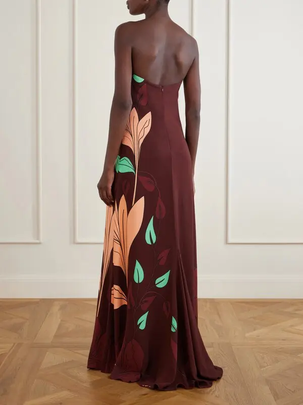 Johanna Ortiz Petals Strapless Maxi Dress