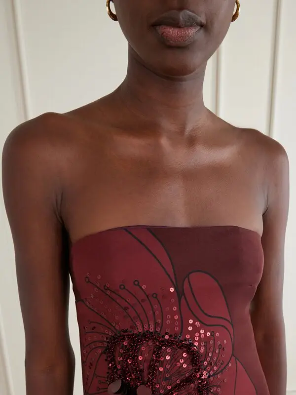 Johanna Ortiz Petals Strapless Maxi Dress