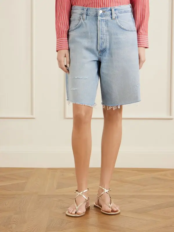 Citizens Of Humanity Ayla Frayed Denim Shorts - No