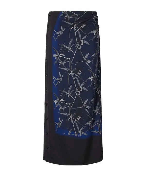 Proenza Schouler Printed Midi Skirt - Black
