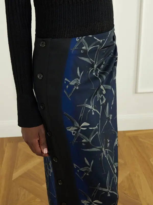 Proenza Schouler Printed Midi Skirt - Black