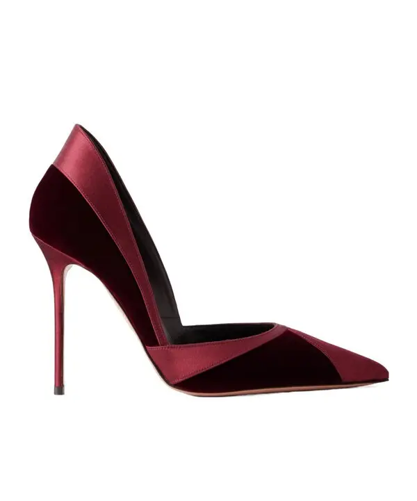 AQUAZZURA Shadow 105 Satin-trimmed Velvet Pumps - Black