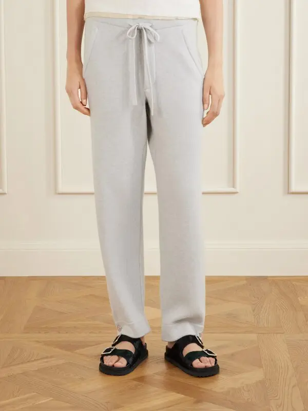 GOD'S TRUE CASHMERE Zinc Cashmere Straight-leg Drawstring Pants