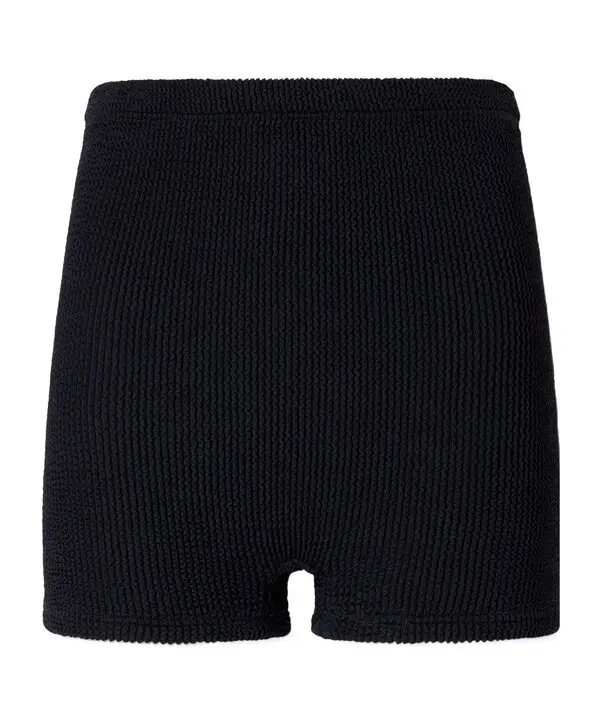 Hunza G Crinkle Cotton-blend Original Shorts - Black