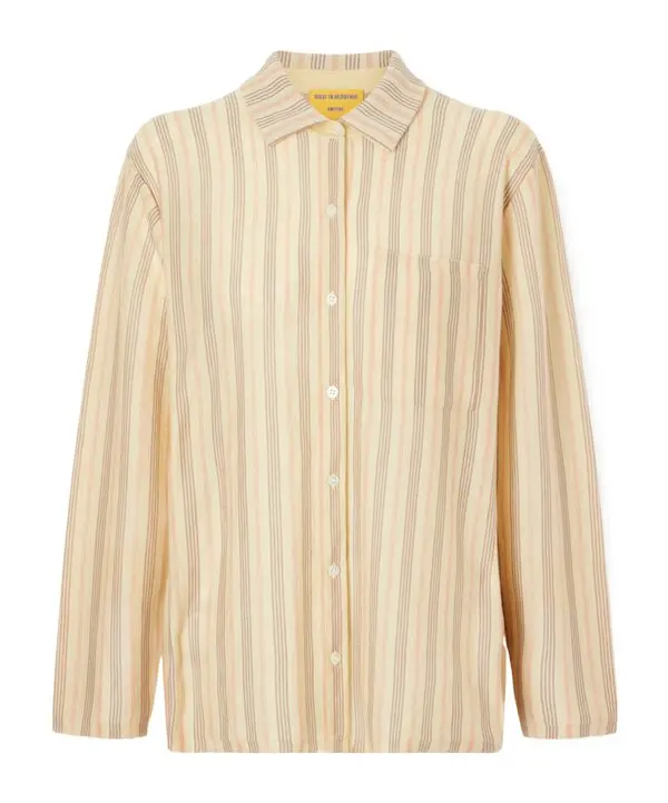 Guest In Residence Showtime Striped Cashmere Shirt - Nude