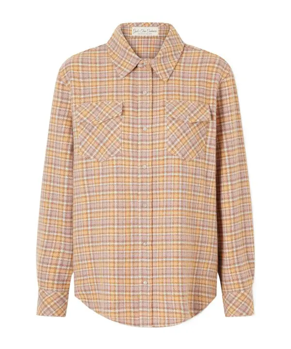 GOD'S TRUE CASHMERE Midnight Rose Checked Cashmere Shirt