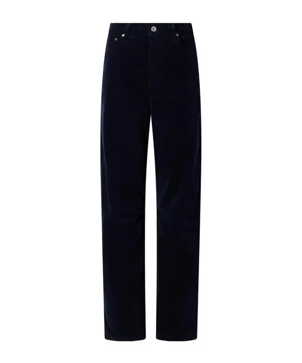 Citizens Of Humanity Long Cotton-corduroy Mid-rise Barrel-leg Pants - Black