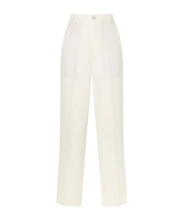 GOD'S TRUE CASHMERE Solid Linen Straight-leg Pants - No