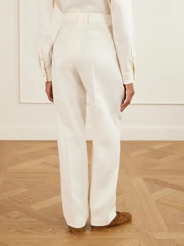 GOD'S TRUE CASHMERE Solid Linen Straight-leg Pants