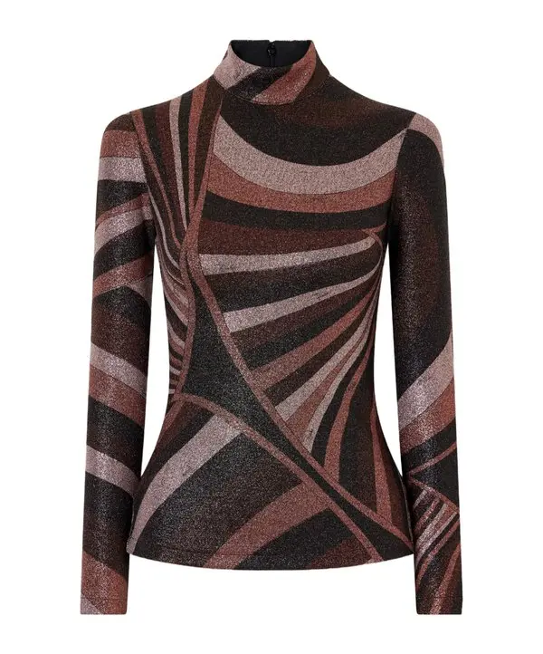 Emilio Pucci Printed Stretch-jersey Turtleneck Top - No