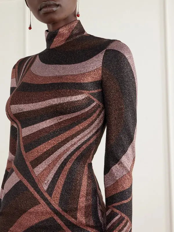 Emilio Pucci Printed Stretch-jersey Turtleneck Top - No