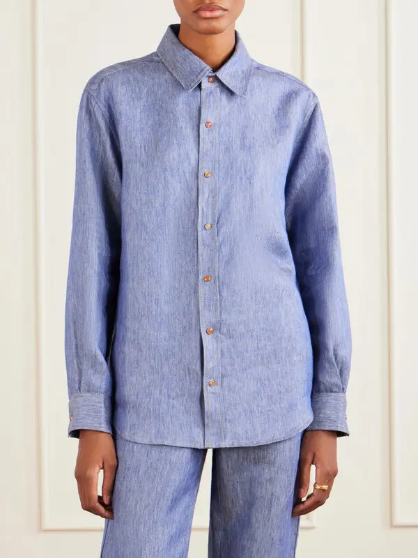 GOD'S TRUE CASHMERE Linen-denim Shirt