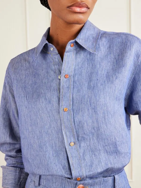 GOD'S TRUE CASHMERE Linen-denim Shirt