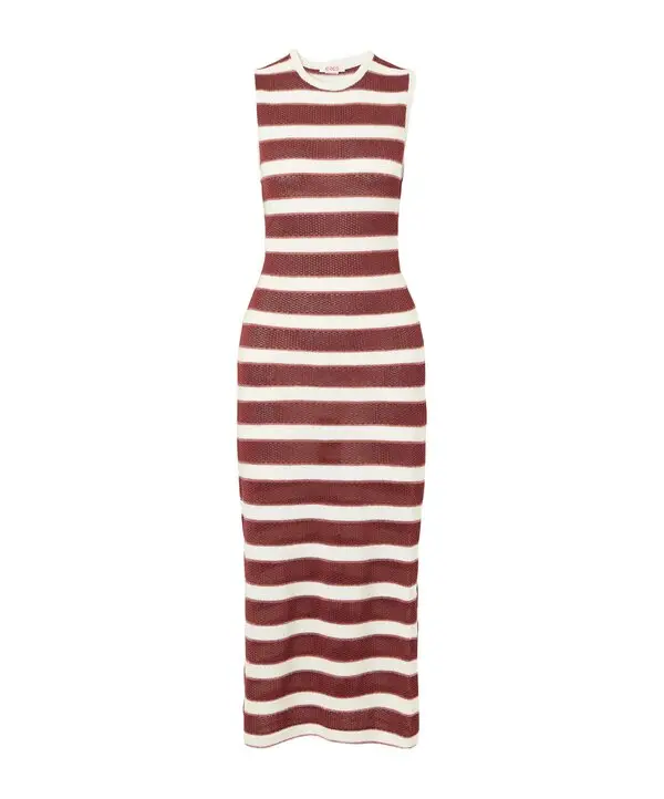 ERES Régulière Striped Metallic Cotton-blend Midi Dress - No