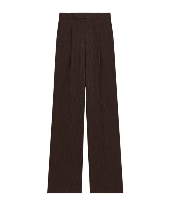 Saint Laurent Pants In Chalk-stripe Crepe