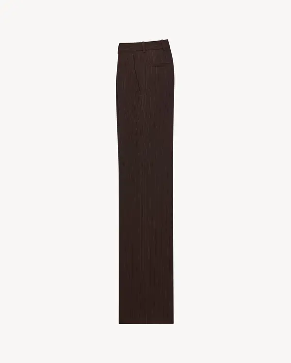 Saint Laurent Pants In Chalk-stripe Crepe