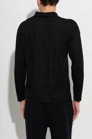 LISA YANG Liam Knit Polo Top - Black