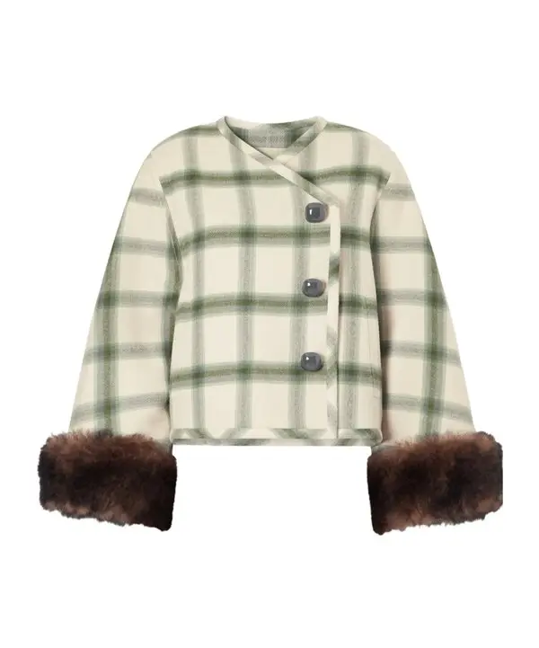 Valentino Garavani Caban In Macro Window With Shearling